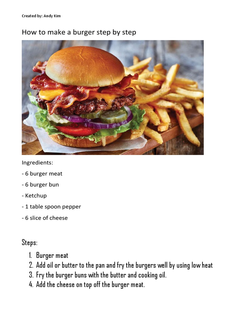 Step-by-Step Burger Recipe Guide | PDF