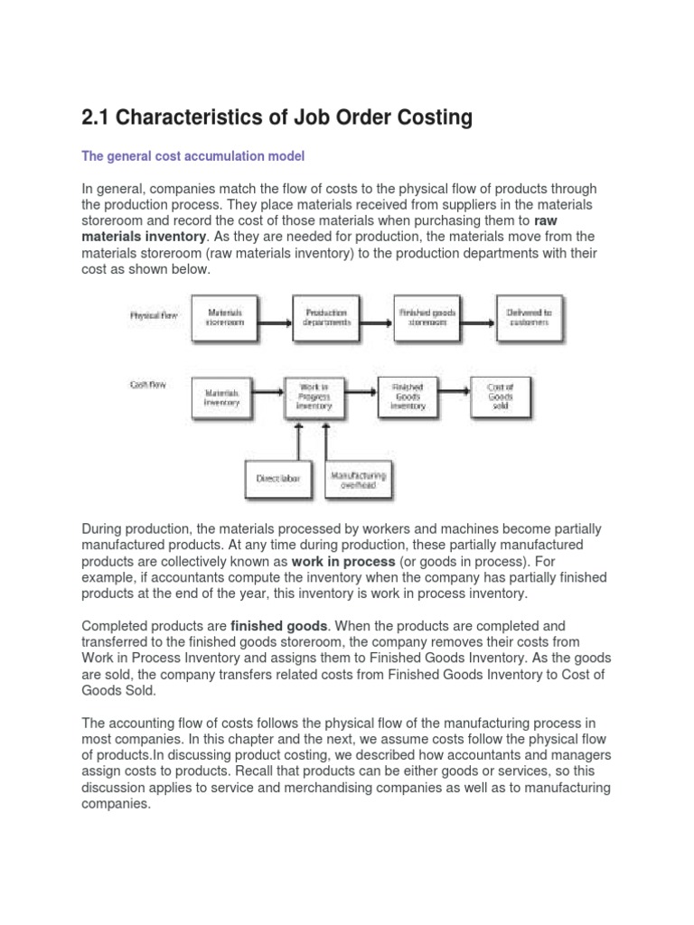 Job Order Costing | PDF | Debits And Credits | Cost Of Goods Sold