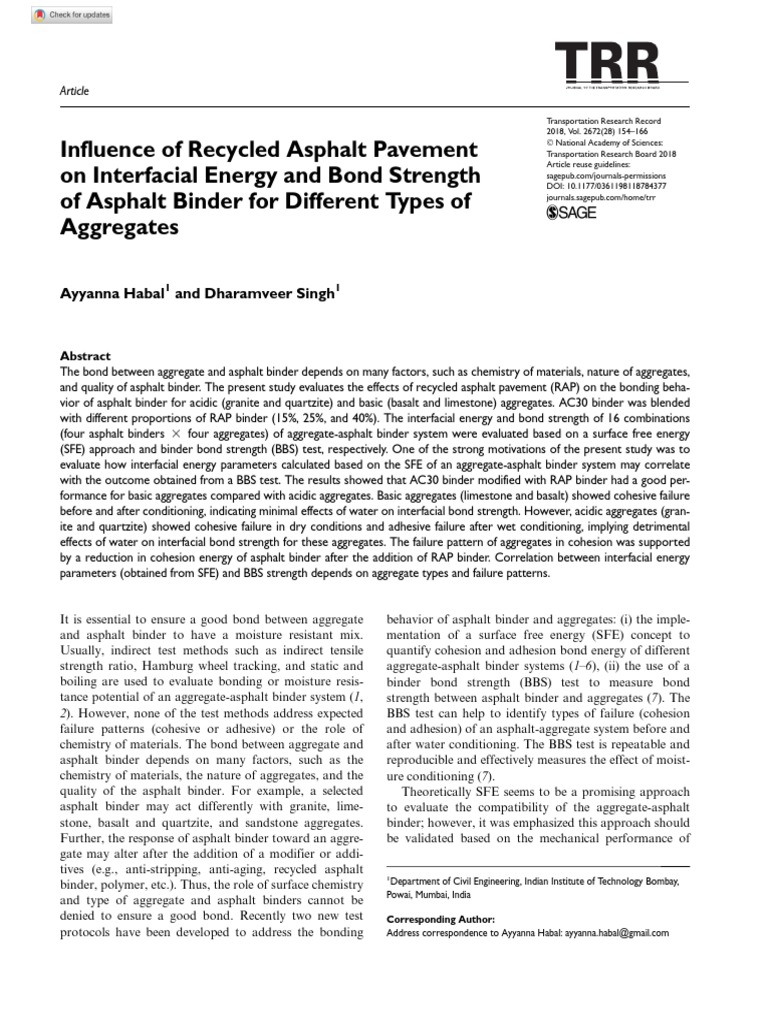 TRR Paper | PDF | Adhesion | Asphalt