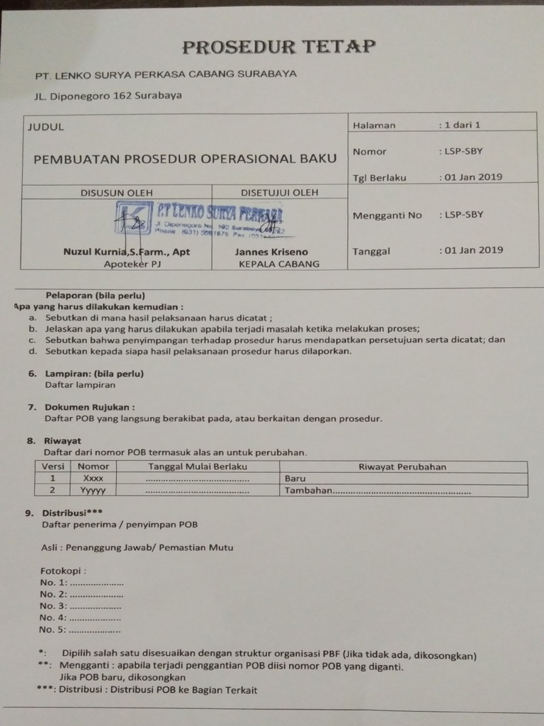SOP Pembuatan POB PDF | PDF