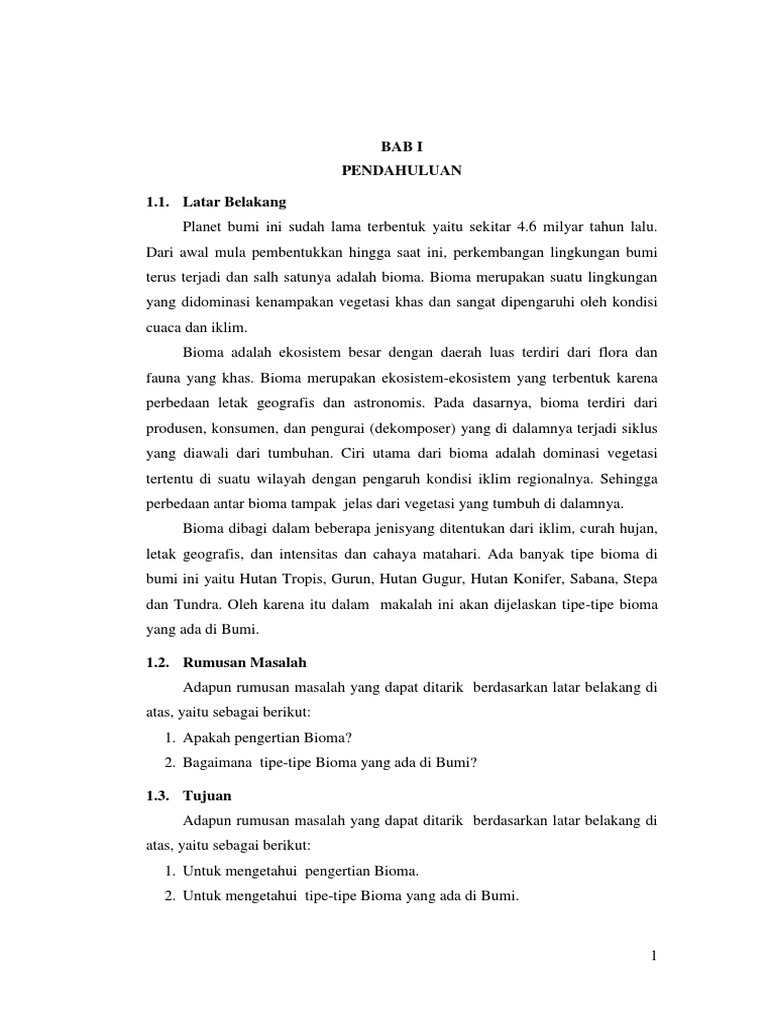 Tipe Tipe Bioma | PDF
