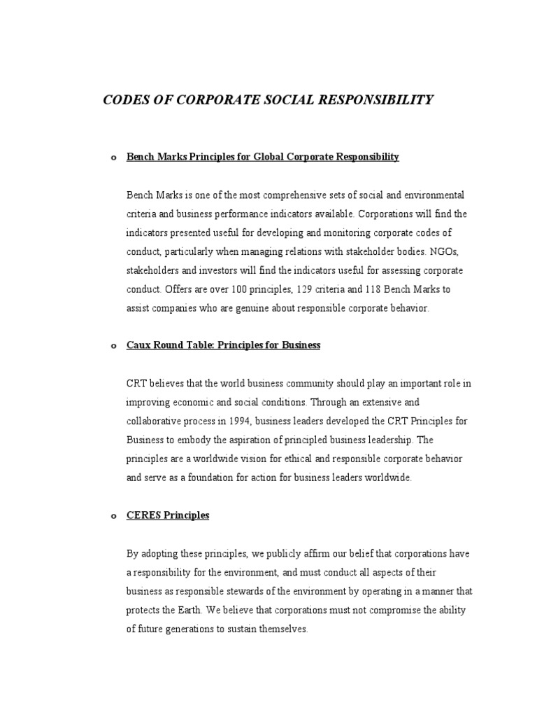 Corporate Social Responsibility | PDF | Governance | Corporate Social ...