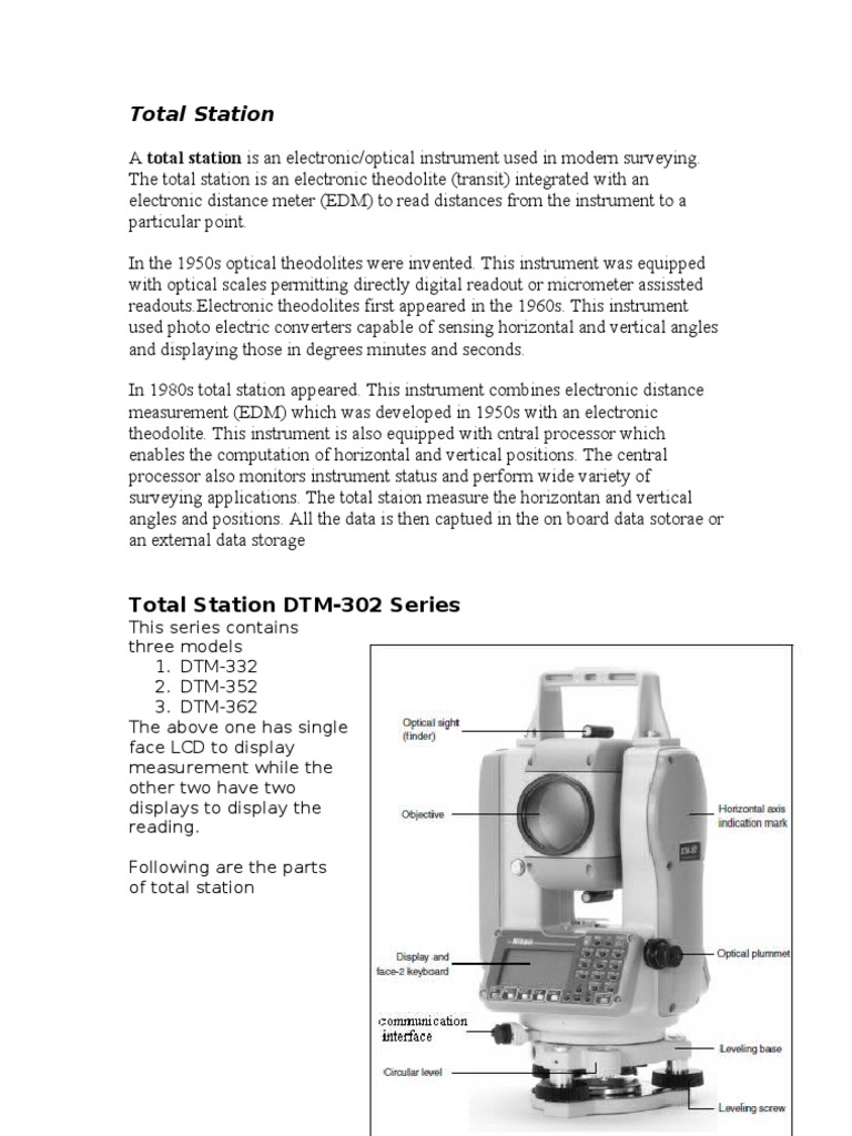 Total Station Notes | PDF | Scientific Observation | Equipment