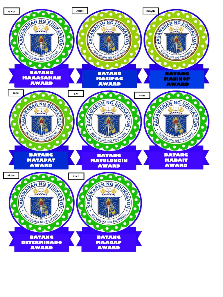 Batang Masipag Award Batang Maaasahan Award | PDF