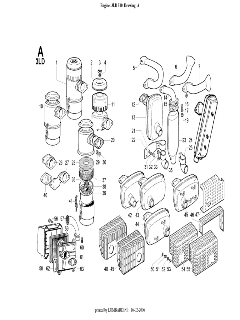 Lombardini 3LD 510 Parts Manual | PDF | Piston | Propulsion
