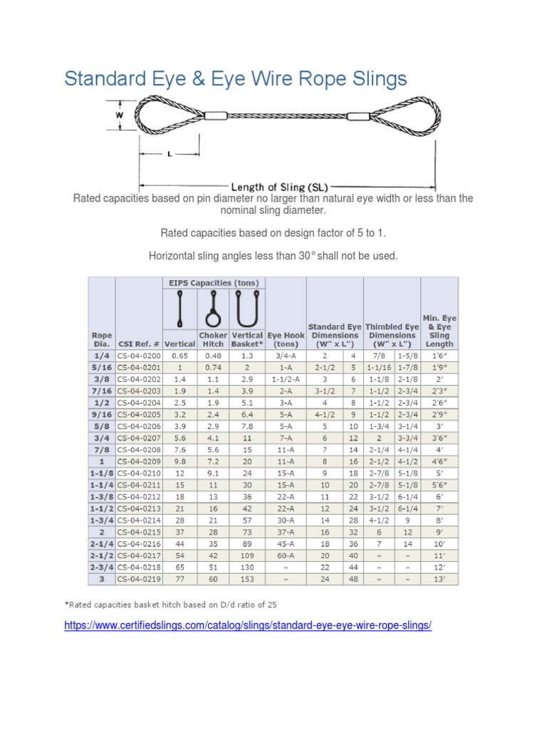 Standard Eye Wire Sling Rope | PDF