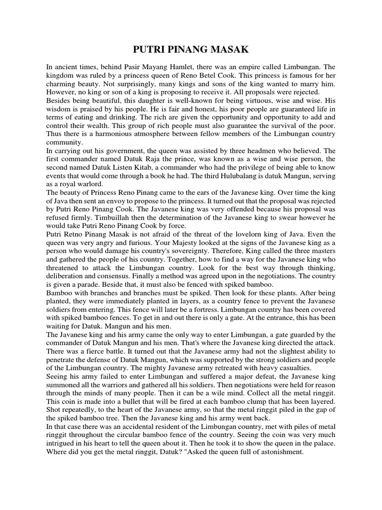 Putri Pinang Masak | PDF | Odysseus | Nature