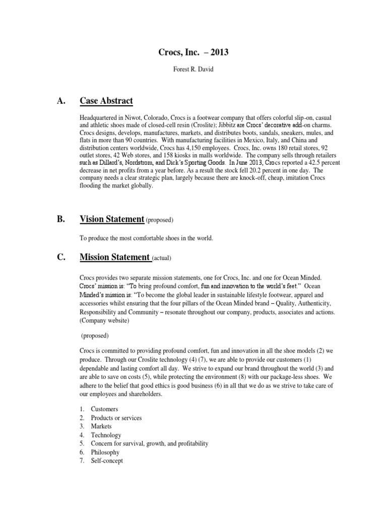 Crocs Inc: 2013 Case Study Analysis | PDF | Retail | Revenue