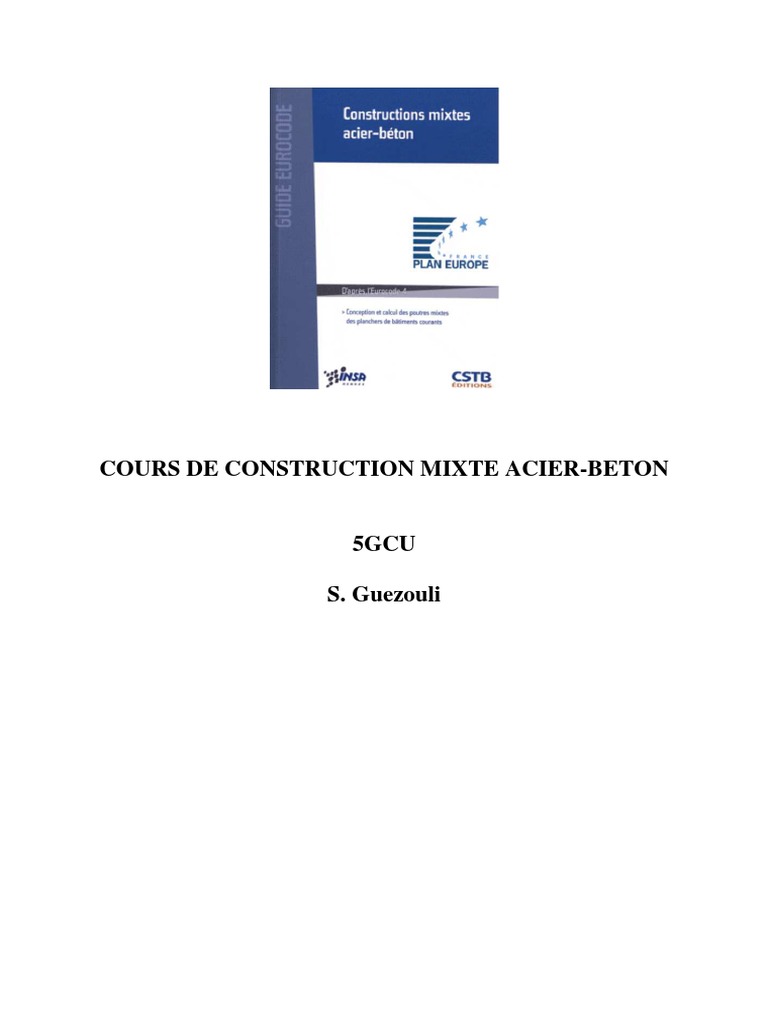 Cours Construction Mixte - Acier-Béton PDF | PDF | Béton armé | Flambage