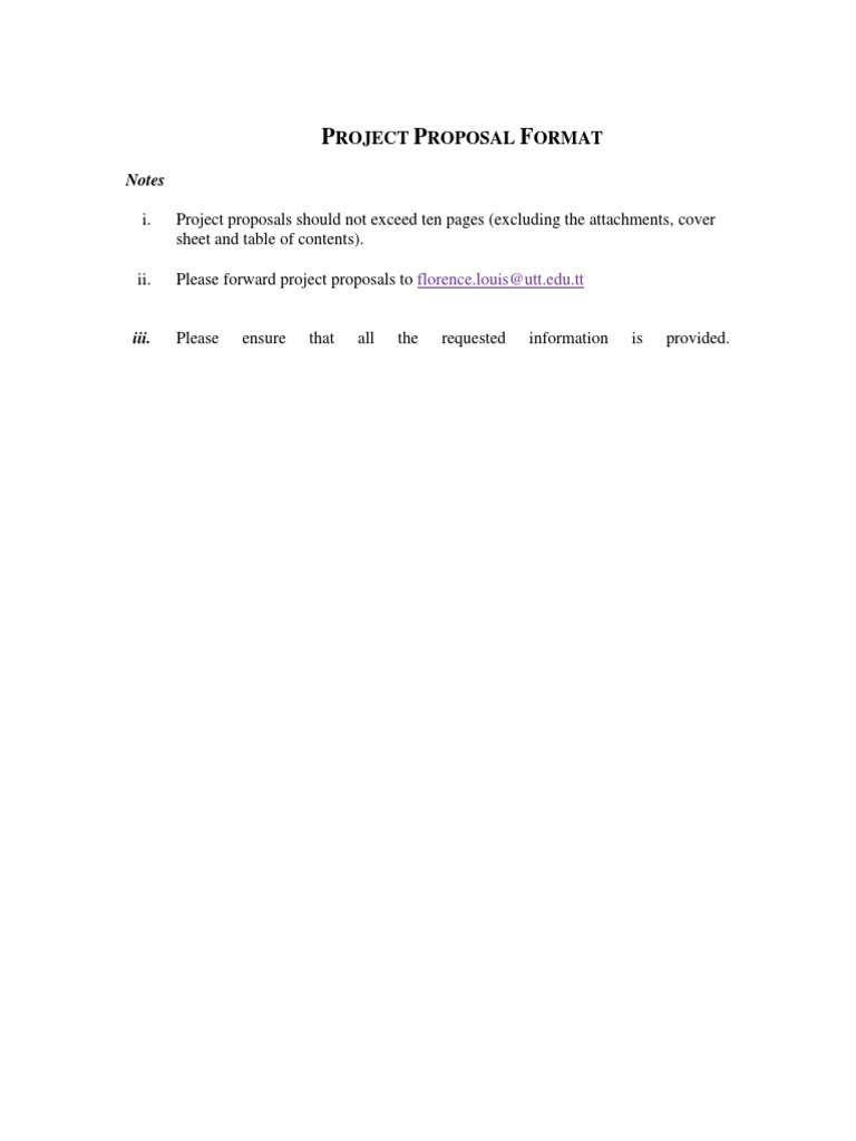 Project Proposal Format Guidelines | PDF | Goal | Business