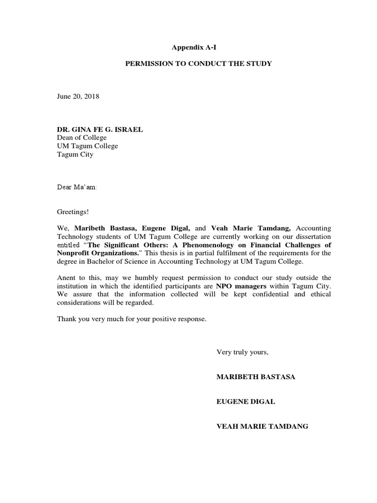 Permission Letter for Research Interview | PDF