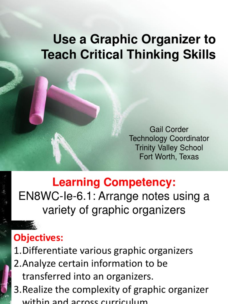 Use A Graphic Organizer To Teach Critical Thinking Skills | PDF