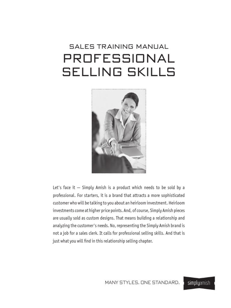Professional Selling Skills: Sales Training Manual | PDF | Sales | Question