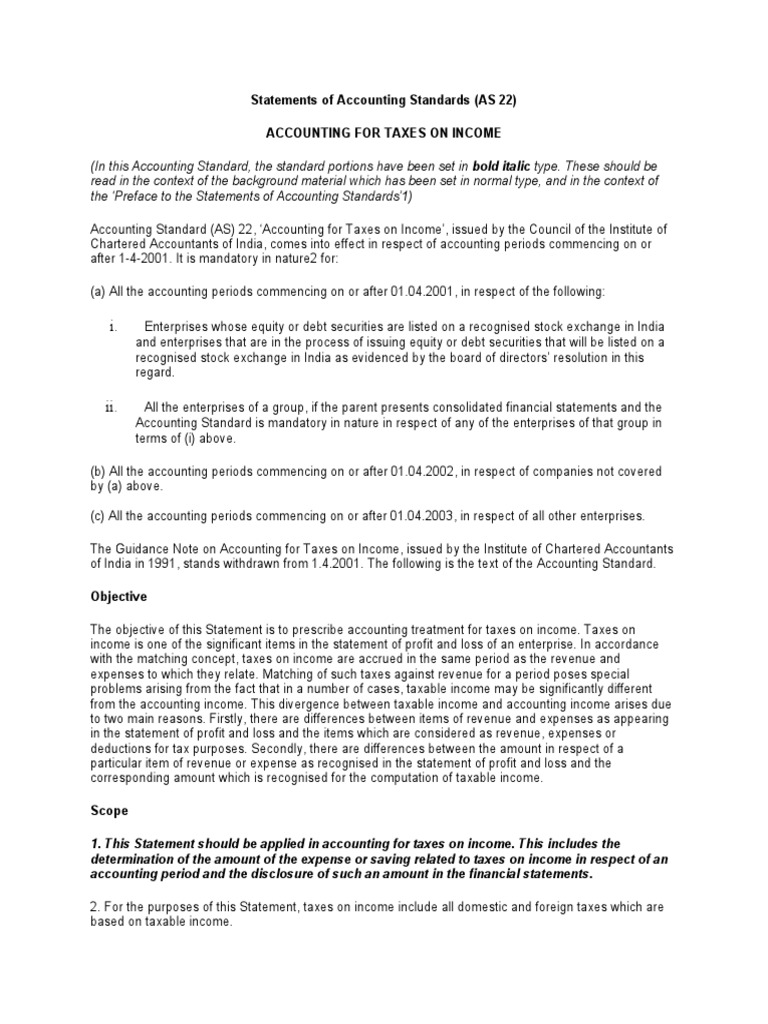 Statements of Accounting Standards 22 | PDF | Deferred Tax | Accounting