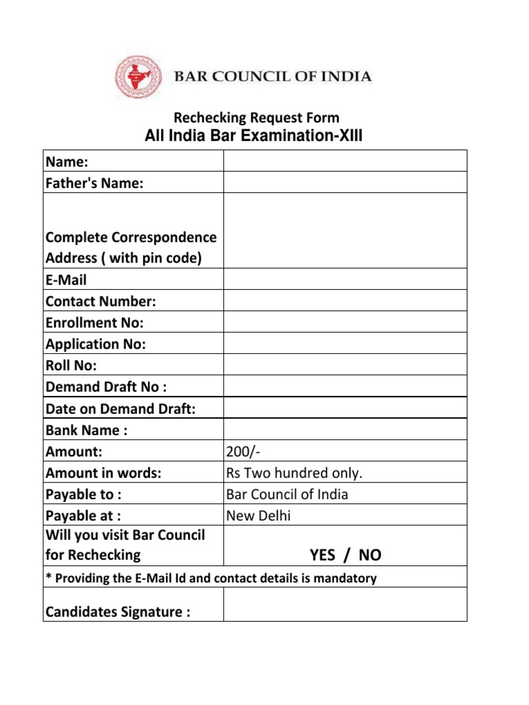 Rechecking Form | PDF