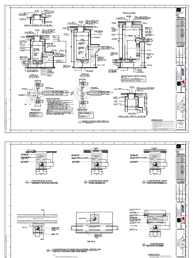 A B C D E F G H: Manhole Back Drop Details 1 | PDF | Sanitary Sewer ...