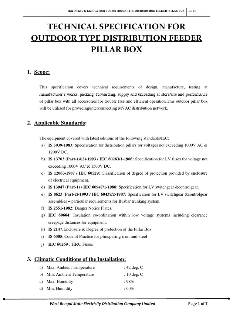 Feeder Pillar Box | PDF | Fuse (Electrical) | Door