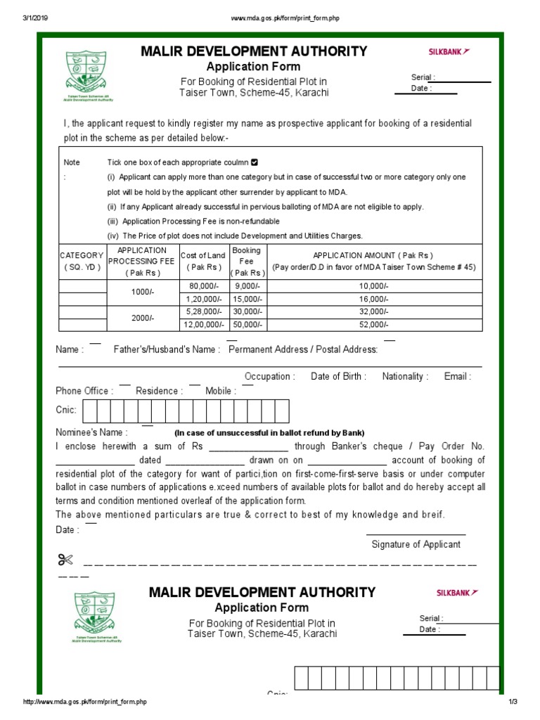 Taiser Town Application Form | PDF | Lease | Fee