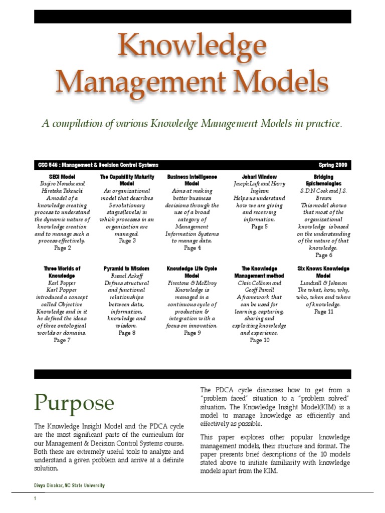 Knowledge Management Models | PDF | Business Intelligence | Tacit Knowledge