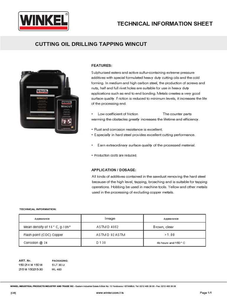 Winkel Wincut Stainless Steel Oil | PDF | Steel | Corrosion