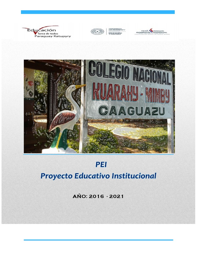 Pei Proyecto Educativo Institucional 2 Docx 1 Pdf Evaluación