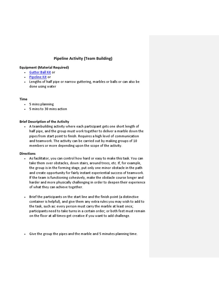 Pipeline Activity (Team Building) : Gutter Ball Kit Pipeline Kit ...