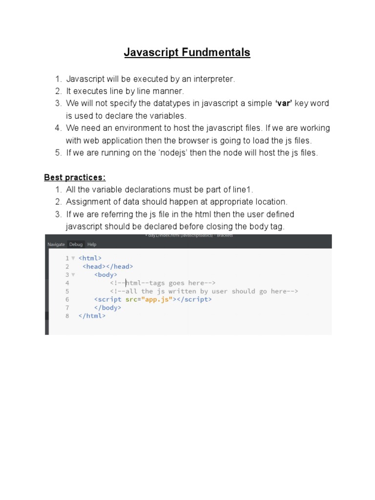 Javascript Fundamentals v1 | PDF