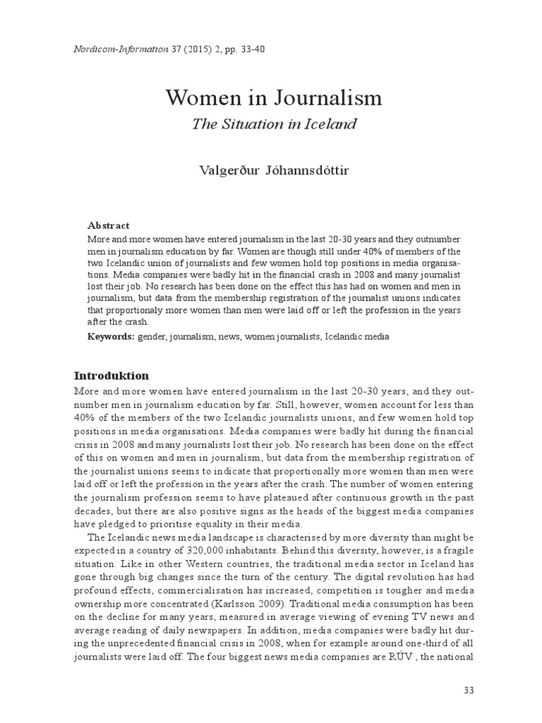 Women in Journalism | PDF | Journalism | News
