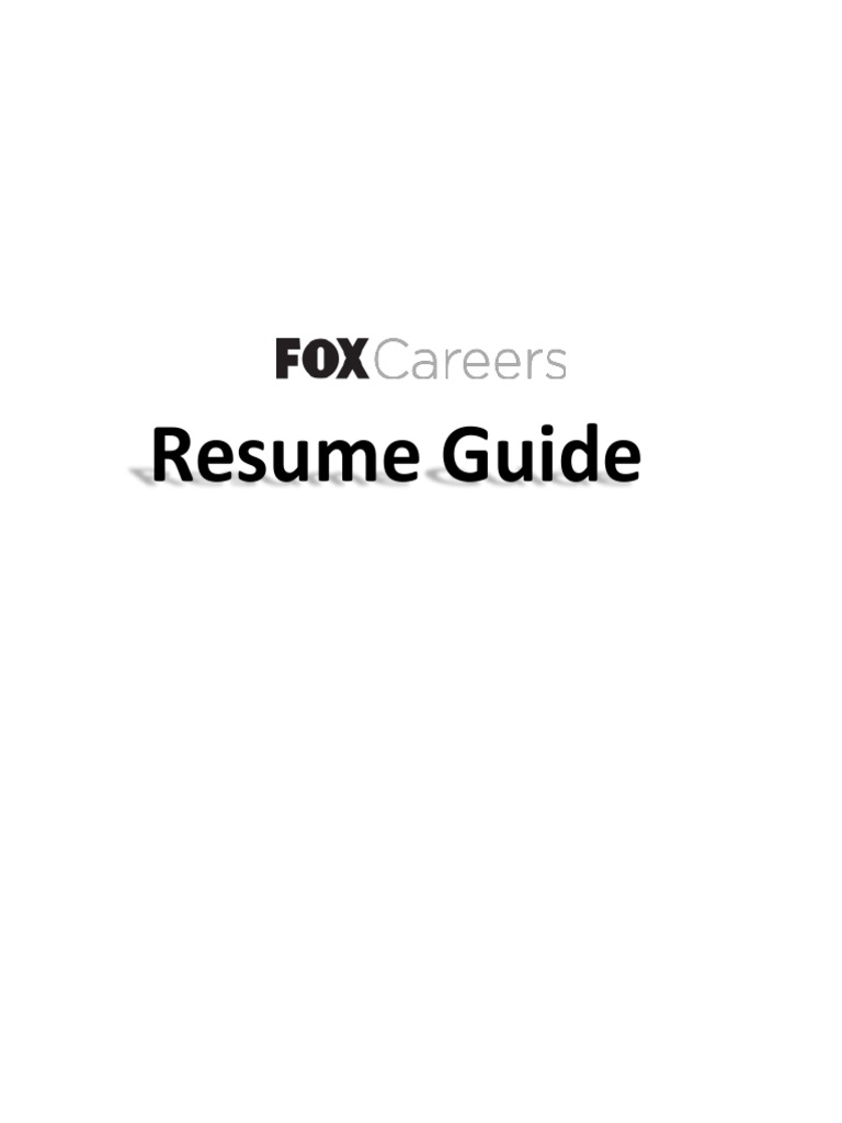 FOX Resume Guide | PDF | Résumé | Fraternities And Sororities