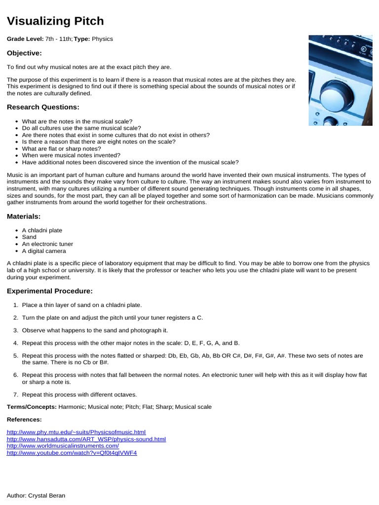Visualizing Pitch | PDF | Pitch (Music) | Musical Instruments
