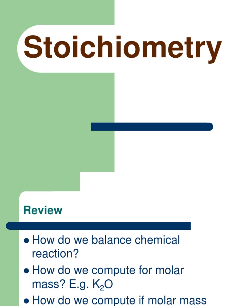 Stoichiometry | PDF | Stoichiometry | Mole (Unit)
