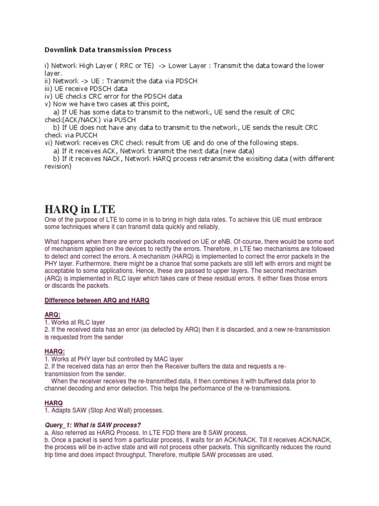 HARQ in LTE | PDF | Transmission Control Protocol | Computer Networking
