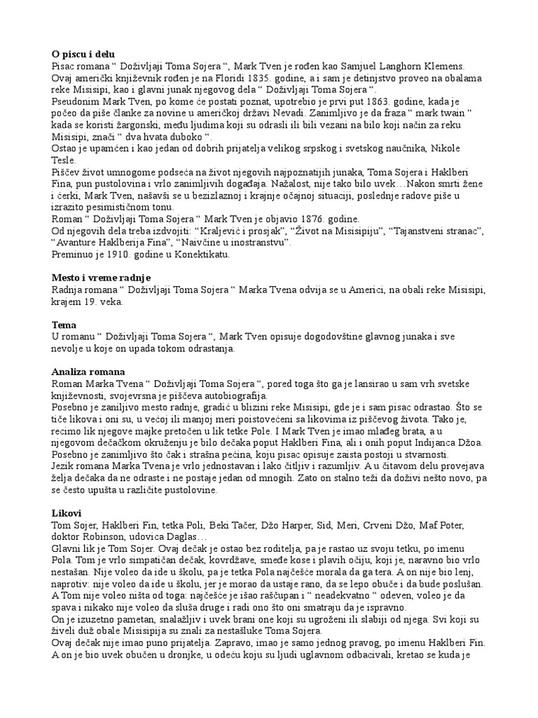 Tom Sojer | PDF