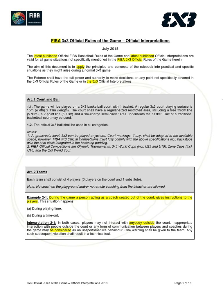 FIBA 3x3 Scoresheet | Download Free PDF | Referee | Games Of Physical Skill