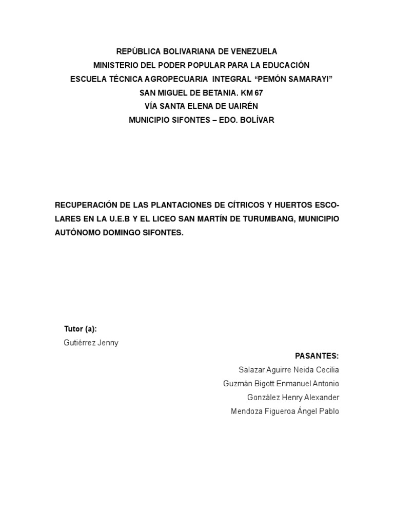 Informe de Pasantias Corregido | PDF | Agricultura | Hoja