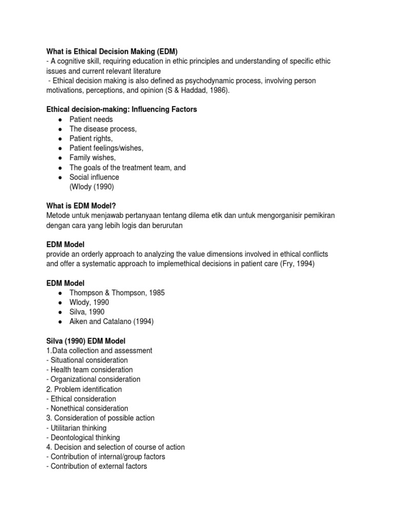 Ethical Decision Making (EDM) | Download Free PDF | Decision Making ...