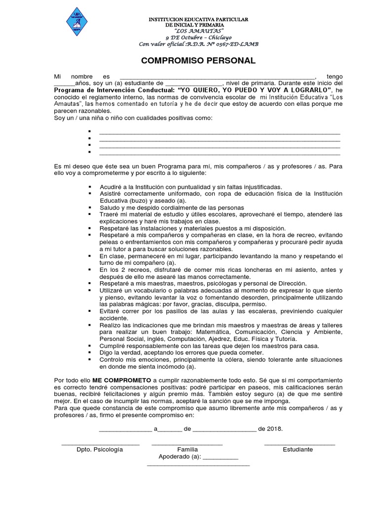 Compromiso Personal PDF | PDF