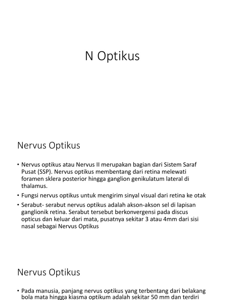 Nervus Optikus | PDF