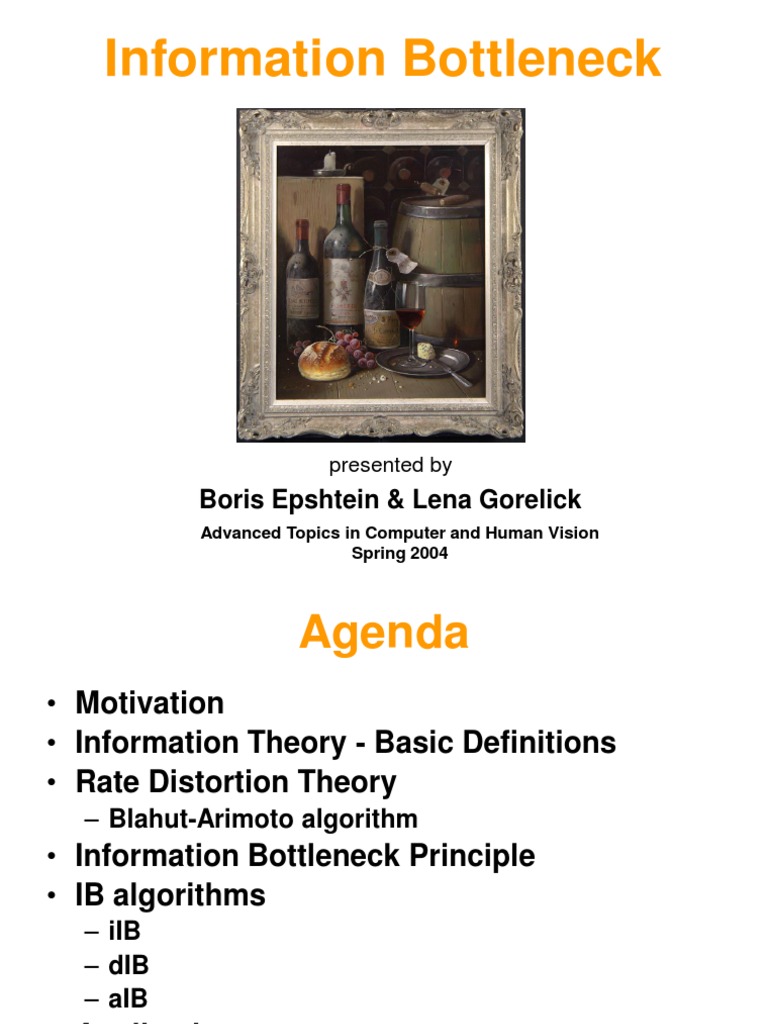 Information Bottleneck (Slides) - Boris Epshtein Lena Gorelick PDF | PDF | Cluster Analysis ...