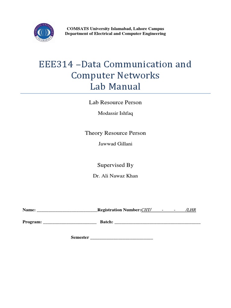 EEE314 LabManual ModassirIshfaq | PDF | Internet Protocol Suite | Network Switch