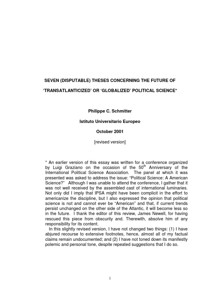 Seven (Disputable) Theses Concerning The Future | PDF | Political ...