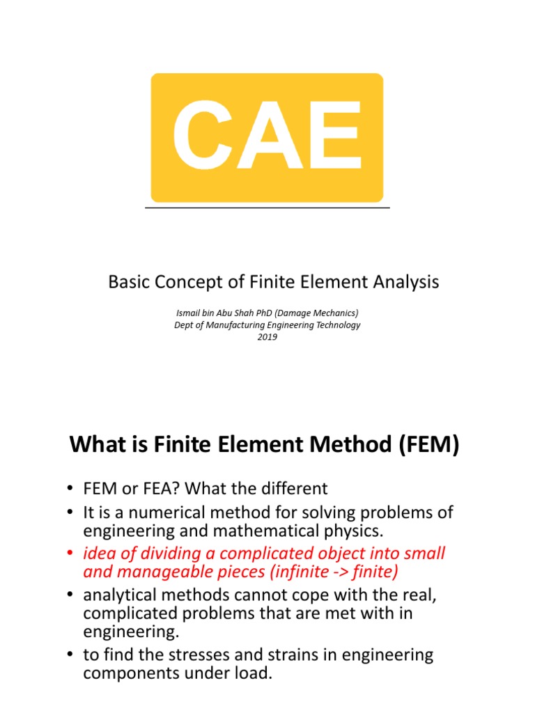 Basic Concept of Finite Element Analysis | PDF | Finite Element Method ...