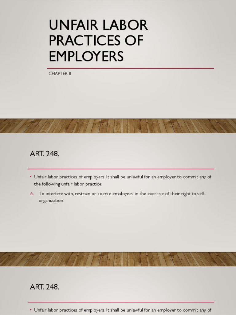 Unfair Labor Practices of Employers | PDF | Unfair Labor Practice ...