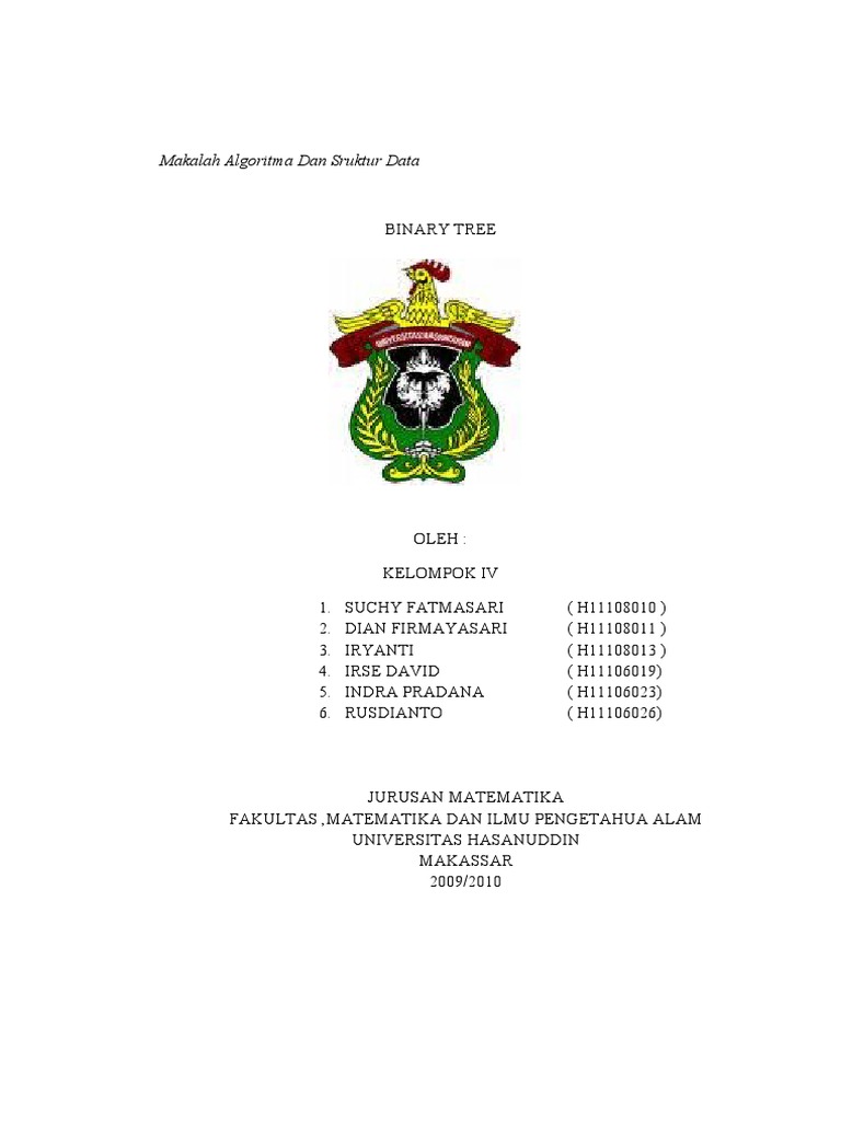 Makalah Algoritma Dan Sruktur Datat Binary Tree Pdf Science Rekayasa