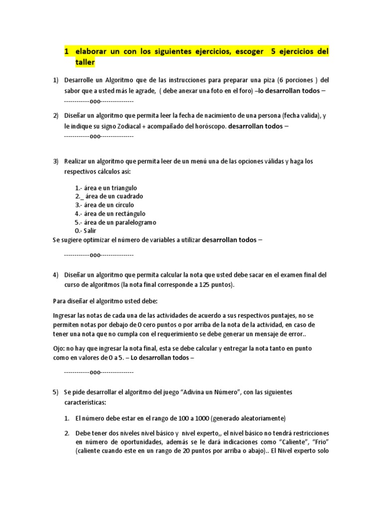 Taller Algoritmos | PDF | Algoritmos | Número primo