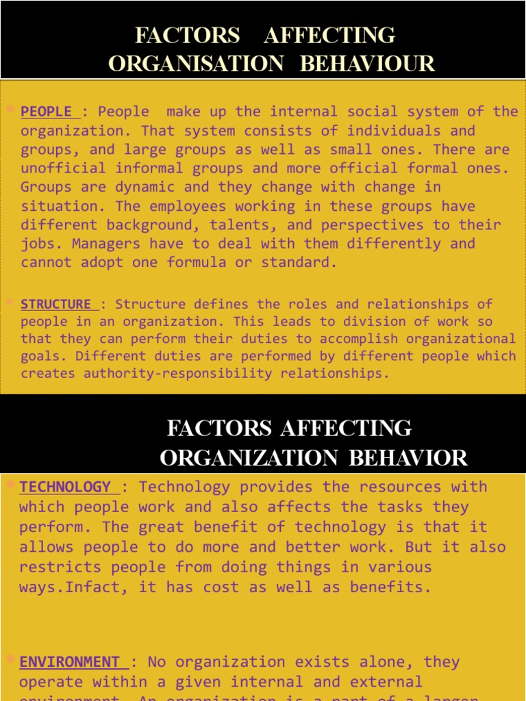 Factors Affecting | PDF | Organizational Behavior | Employment