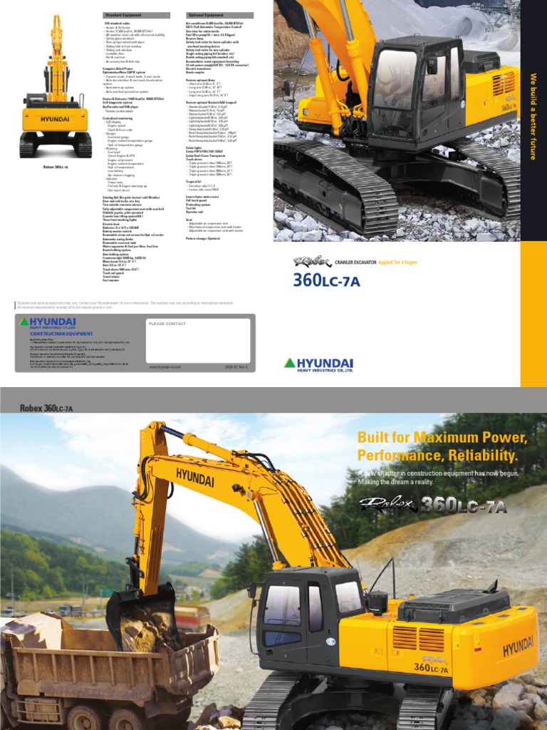 Hyundai Excavator R360LC-7A PDF | PDF | Engines | Diesel Engine