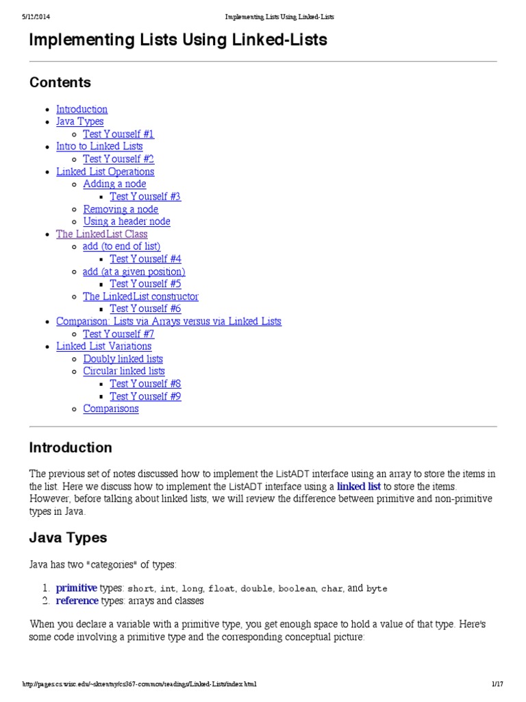 Linked Lists Notes Pdf Data Type Pointer Computer Programming