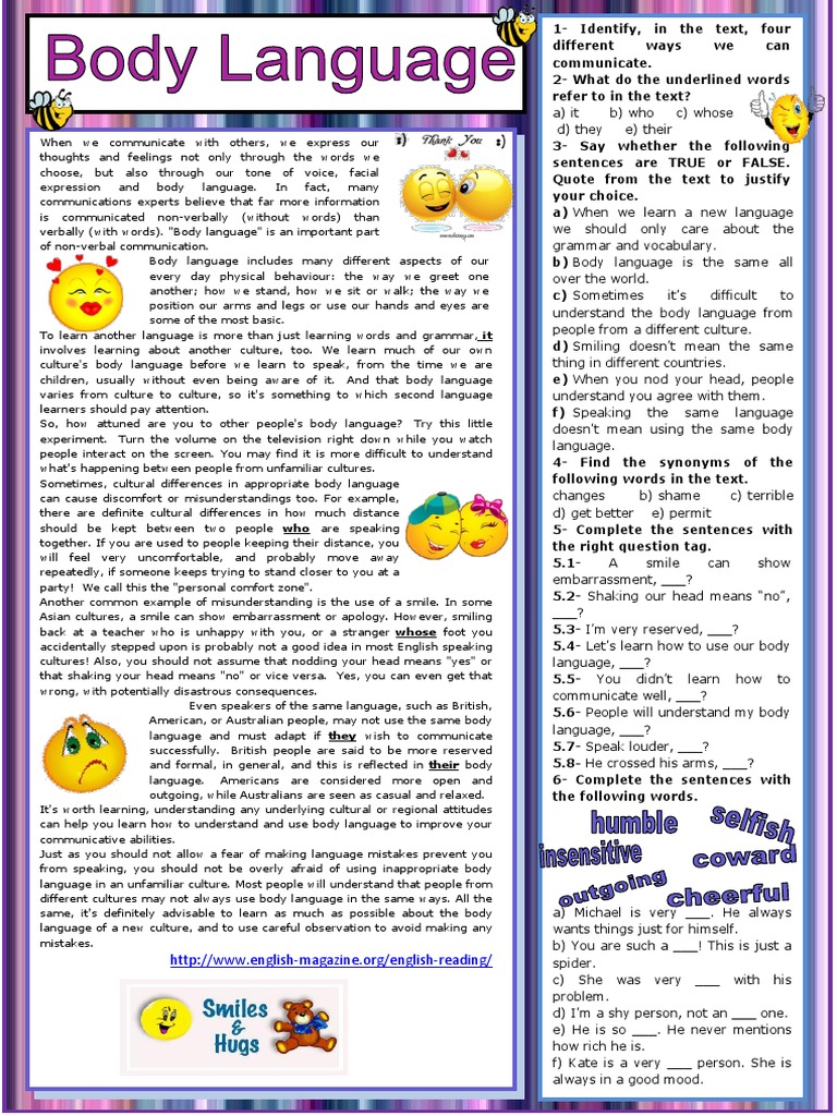 Body Language | PDF | Body Language | Nonverbal Communication