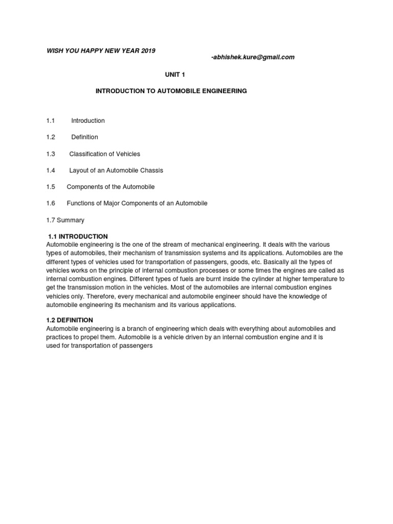 Introduction to Automobile Engineering | PDF | Carburetor | Fuel Injection